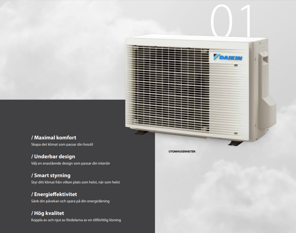Daikin Nepura Emura XTH30 | svensk villavarme